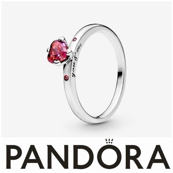 Pandora | Jewelry | Pandora You Me Romantic Pink Heart Stone Ring ...